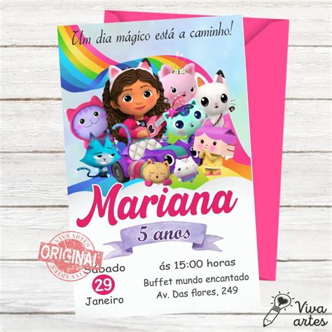 Convite Digital a Casa Mágica da Gaby Elo7 Produtos Especiais