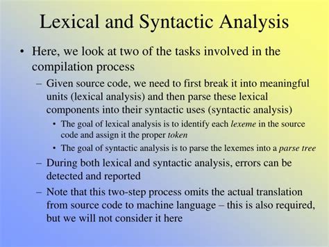 ppt lexical and syntactic analysis powerpoint presentation free download id 266234