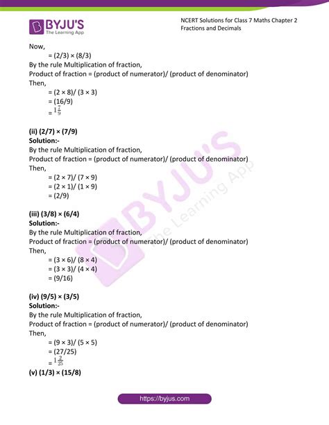 Ncert Solutions For Class Maths Exercise Chapter Fractions And