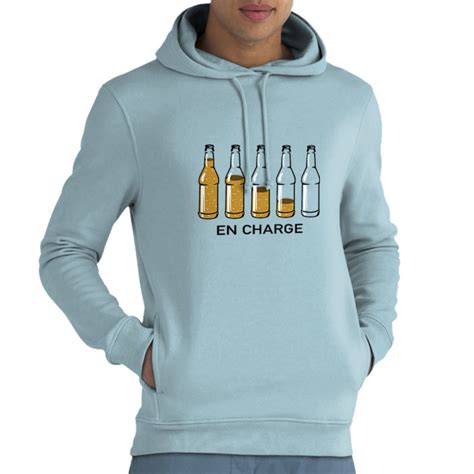 Sweat homme à capuche coton bio En charge bières