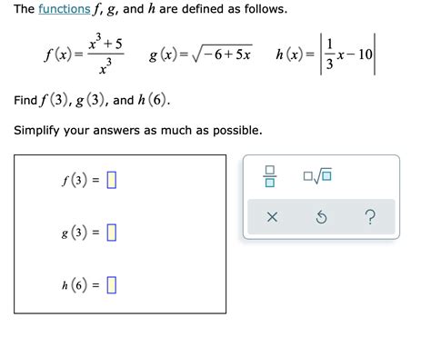 solved the functions f g and h are defined as follows x3