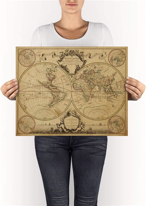 Buy 1720 Old World Map World Map Wall Art Historic Map Antique Style