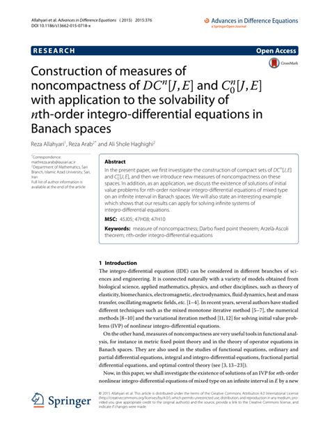 pdf construction of measures of noncompactness of dc n[j e] and c 0 n[j e] with application to