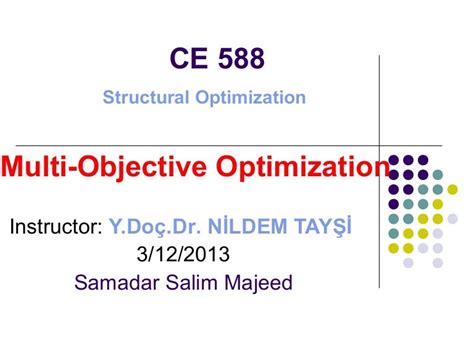 multi objective optimization