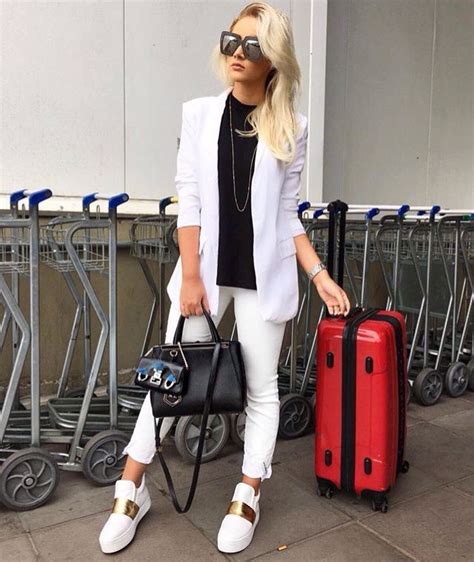 White Colour Outfit You Must Try With Jacket Blazer Jeans Airport