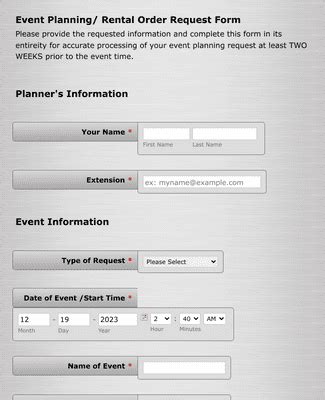 Event Planner Request Form Template Jotform