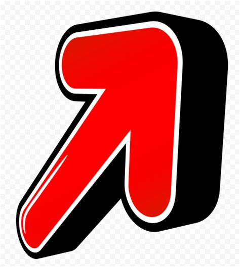 HD 3D Red Arrow Pointing Top Right PNG Citypng