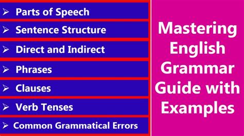 Mastering English Grammar A Comprehensive Guide With Examples