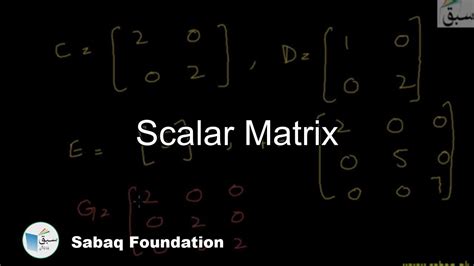 scalar matrix math lecture sabaq pk youtube