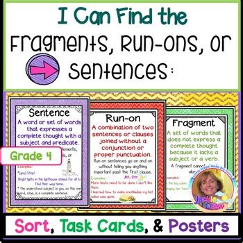 Fragments Run Ons Or Sentences Activities Posters By Jackie Crews