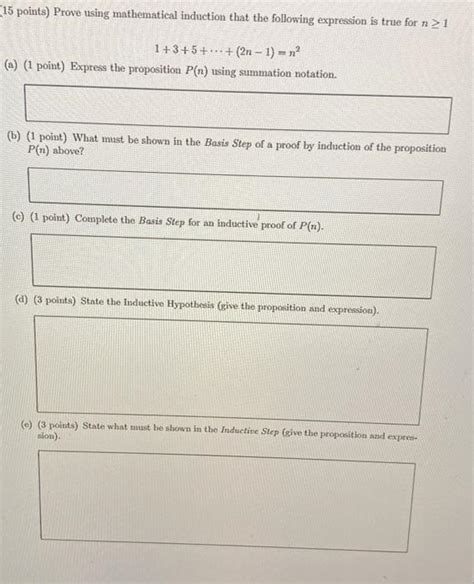 solved 15 points prove using mathematical induction that