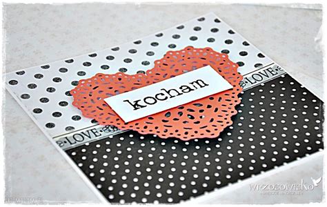 Kocham I Kropka Kartka Walentynkowa Oryginalne Scrapbooking Art