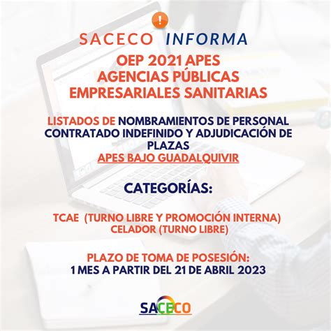 NOMBRAMIENTOS APES TCAE Y CELADOR SACECO