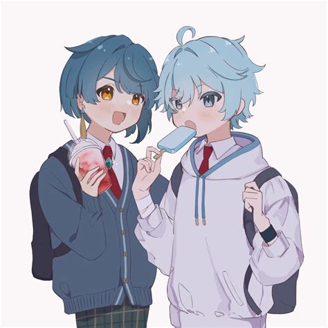 Chongyun And Xingqiu Genshin Impact Drawn By Baby Bav Danbooru