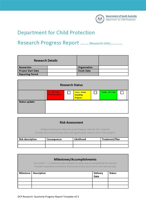 Work Progress Report Template