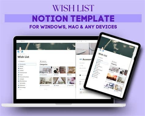 Wish List Notion Template Grocery List Template Notion Template 2023