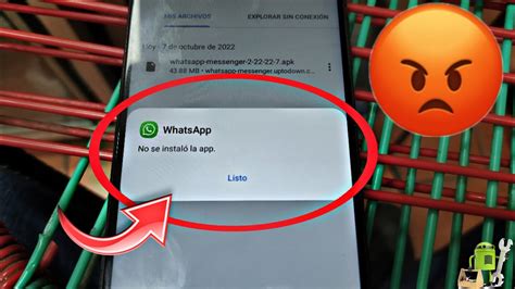No puedo Instalar WhatsApp porque mi teléfono no instala apps