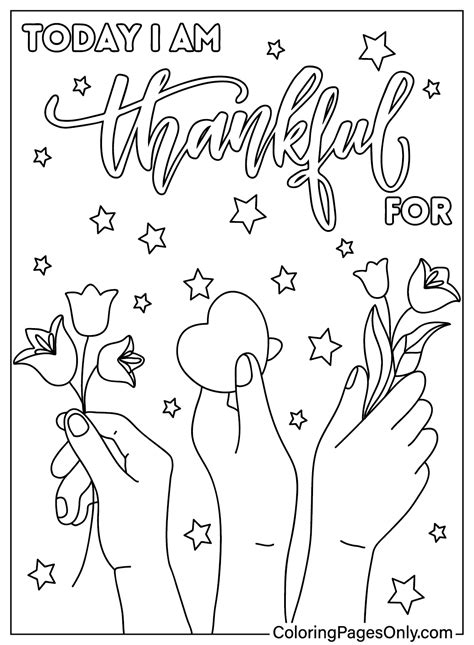 I Am Thankful For Coloring Sheet Free Printable Coloring Pages