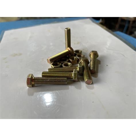 Jual BMK M8 X 35 BAUT MUR BESI KUNING KUNCI 12 PJG 3 5 CM DRAT HALUS