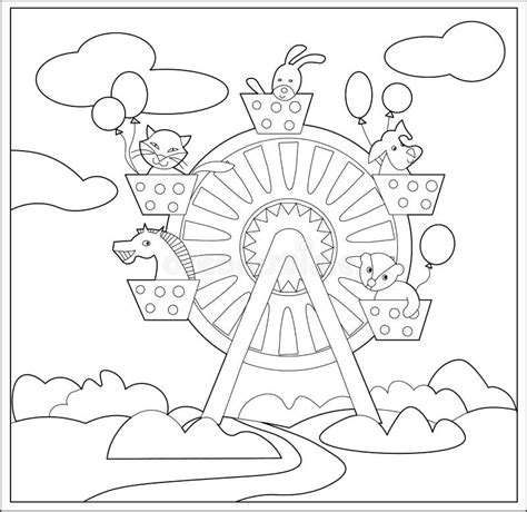 Coloriage Grande Roue Imprimer Pour Les Enfants Dessin Coloriage The