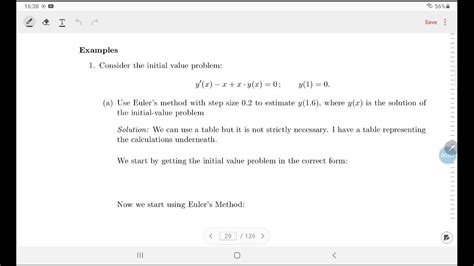 euler method example ii youtube