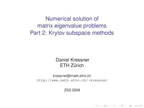 pdf krylov subspace methods dokumen tips