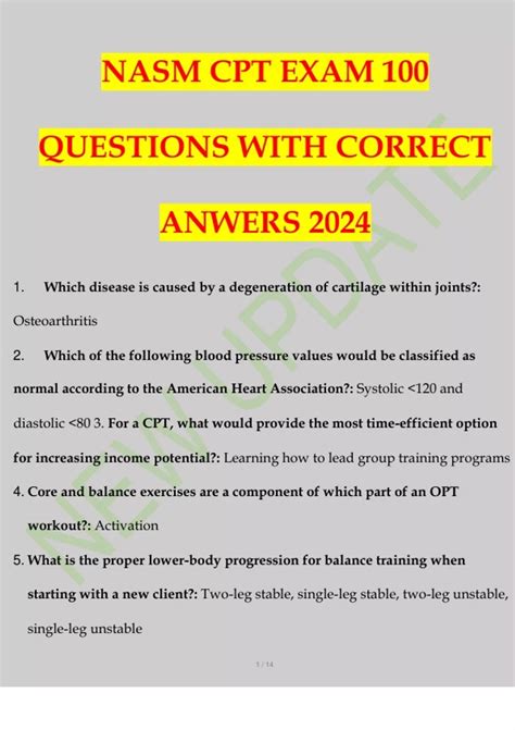 nasm cpt exam 100 questions with correct answers 2024 nasm stuvia us