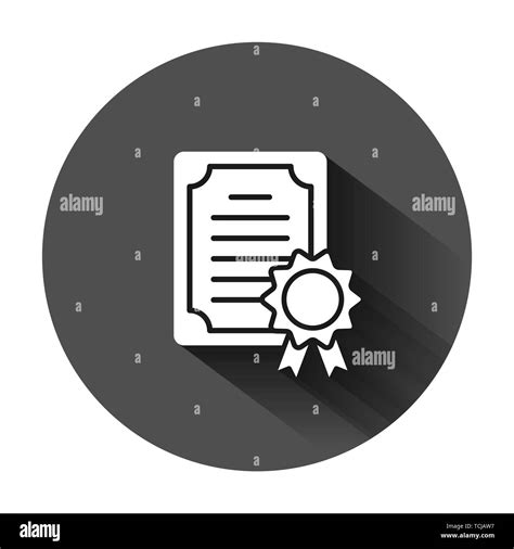 Certificate Icon In Flat Style License Badge Vector Illustration On