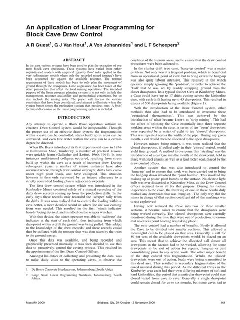 2000 10 an application of linear programming for block cave draw control guest et al pdf