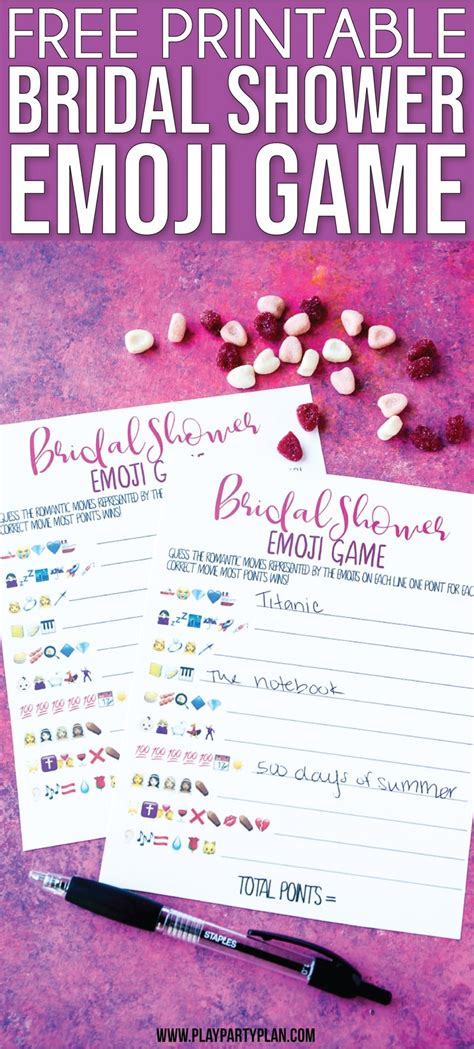 Free Printable Bridal Shower Name The Emoji Game Free Printable Group