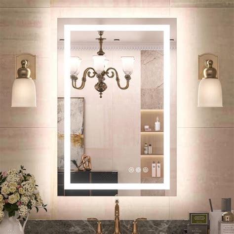 KeonJinn 24 In W X 36 In H Rectangular Frameless With Frontlit