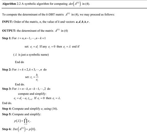a generalized symbolic thomas algorithm for solving doubly bordered k tridiagonal linear systems