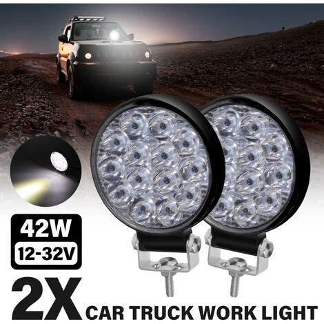 1 par de focos de barra de luz LED de obra de 12 32V 42W lámpara de