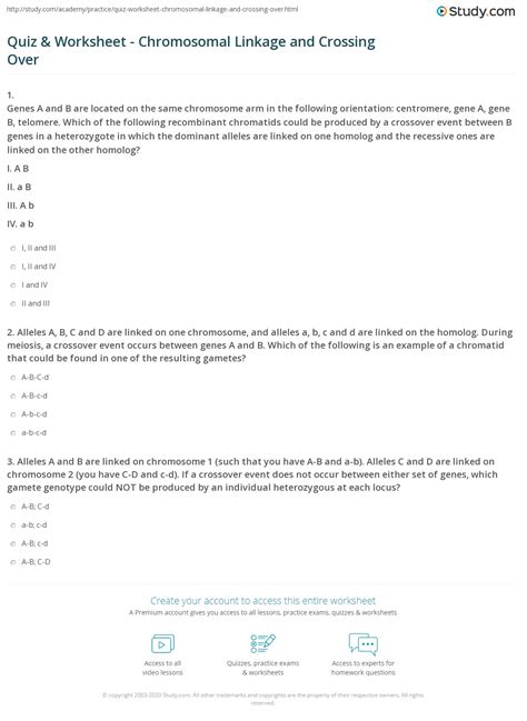 Solved Genetics Worksheet Creating A Linkage Map Of A Chegg