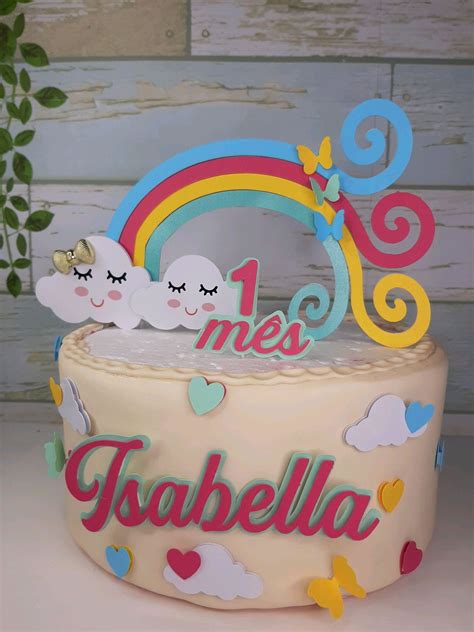 Topo de bolo arco íris chuva de amor Elo7 Produtos Especiais