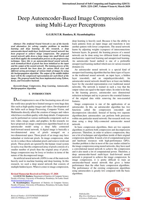 pdf deep autoencoder based image compression using multi layer perceptrons