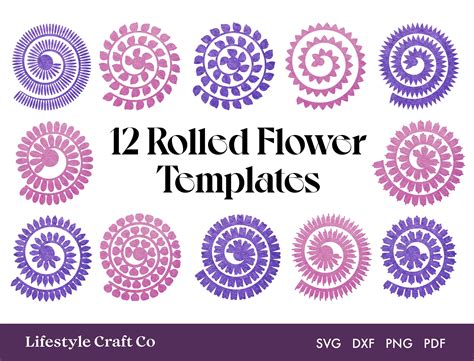Rolled Paper Flower Templates Svg D Rose Svg Origami Rose D Rolled