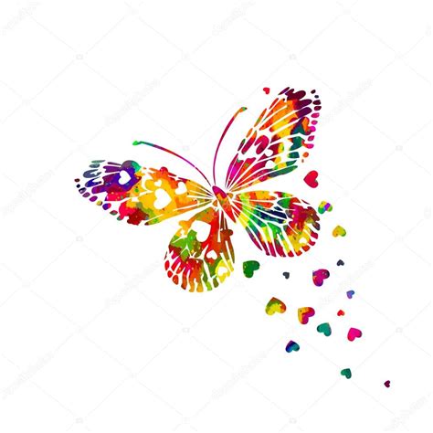 Colorida Mariposa Acuarela Abstracta Vector De Stock Maryia777