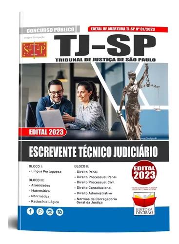 Apostila Concurso Tj Sp 2023 Escrevente Técnico Judiciário