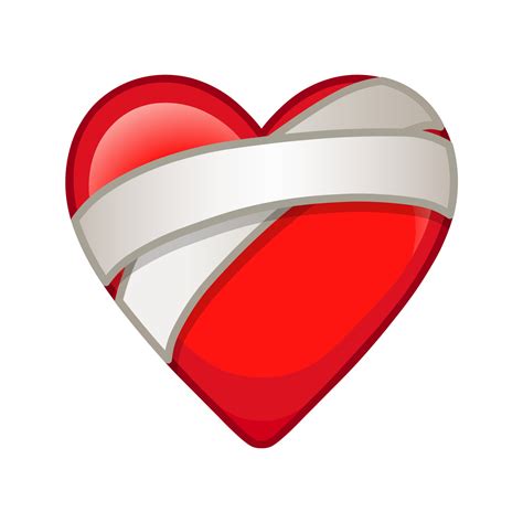 Heart In Bandages Large Size Icon For Emoji Smile Vector Art
