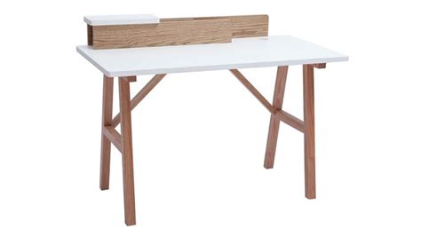 Bureau scandinave bois clair chêne et blanc L120 cm TOGARY Miliboo
