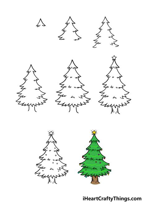 How To Draw A Christmas Tree Easy Step By Step At Robert Titus Blog