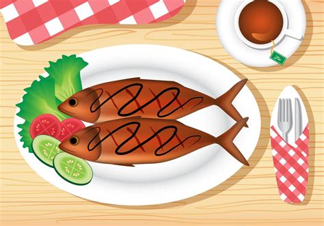 Plato De Pescado Frito 118423 Vector En Vecteezy