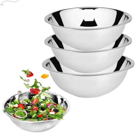 Conjunto Jogo Saladeira Bacia Tigela Bowl Aço Inox 4 Peças Shopee Brasil
