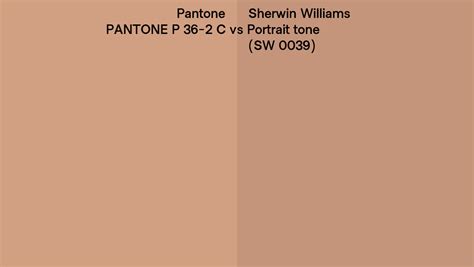 Pantone P 36 2 C Vs Sherwin Williams Portrait Tone SW 0039 Side By