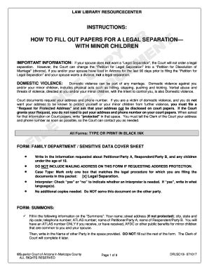 Fillable Online Superiorcourt Maricopa INSTRUCTIONS HOW TO FILL OUT