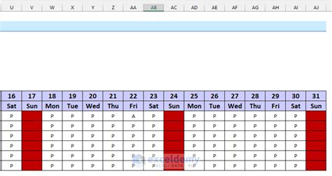 How To Create A Monthly Staff Attendance Sheet In Excel With Easy Steps