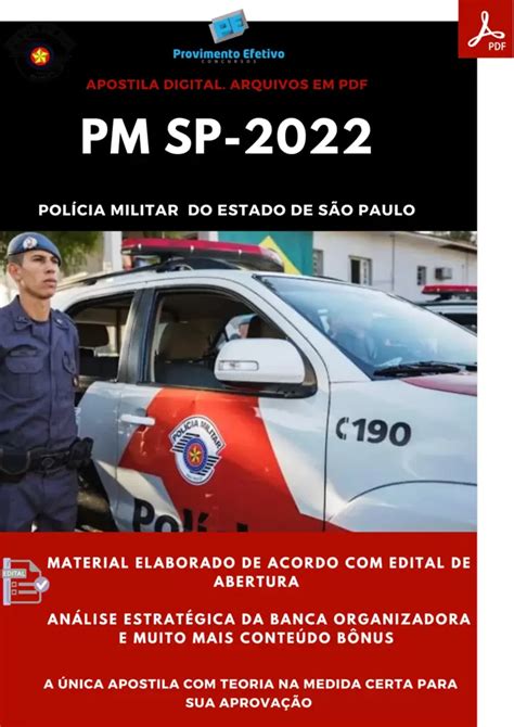 Provimento Efetivo Concursos Apostila PM SP Soldado 2ª Classe 2022