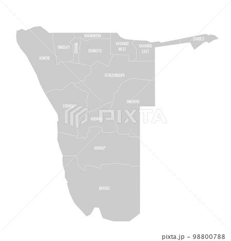 Namibia Political Map Of Administrative Divisions Pixta