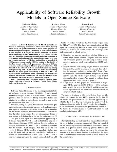 pdf applicability of software reliability growth models to open source software